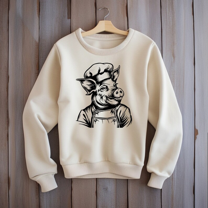 Pig Chef SVG File, Svg Files for Cricut, Cooking, Pig Wearing Chef's ...