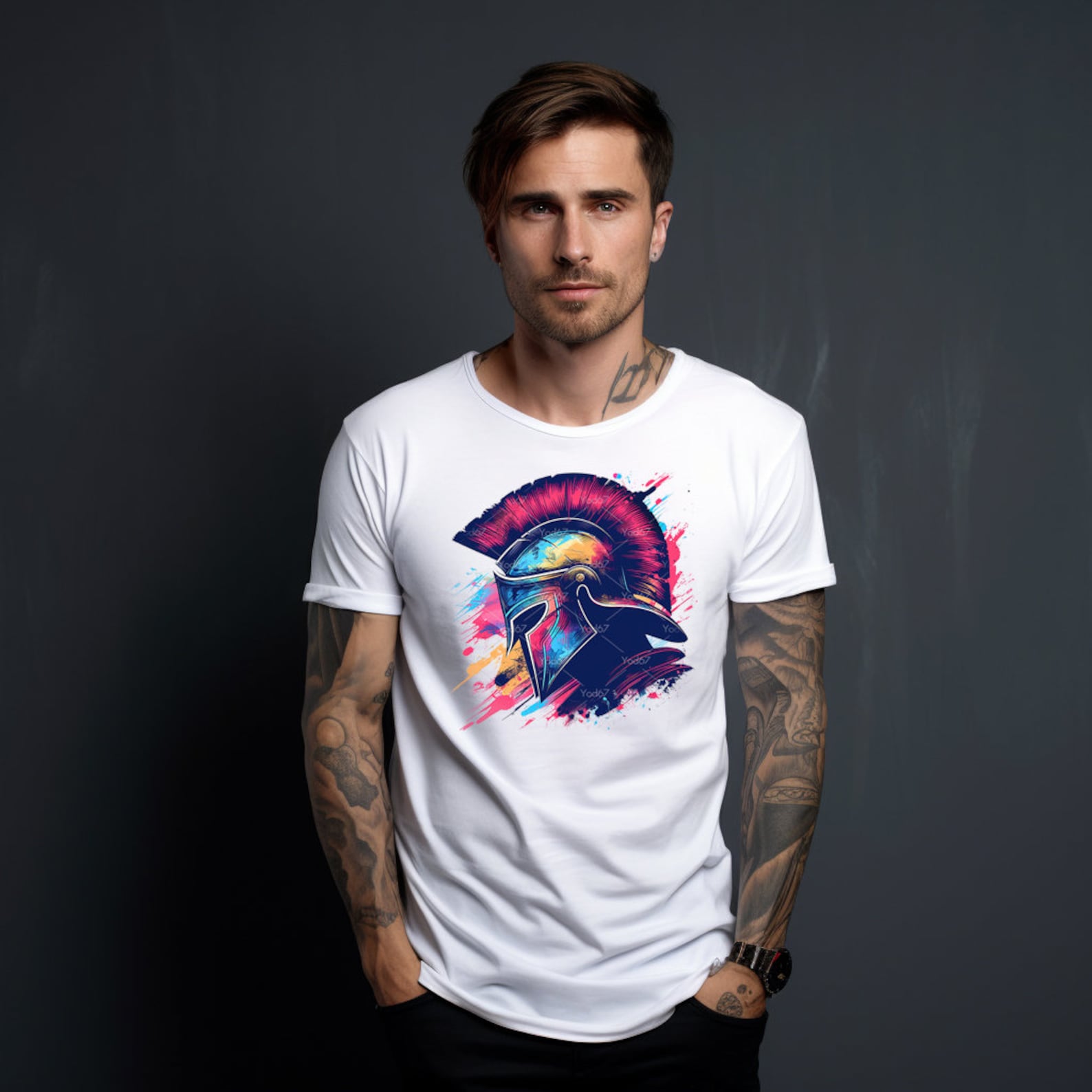 Spartan Helmet PNG for Sublimation Printing, Colorful Spartan Helmet T ...