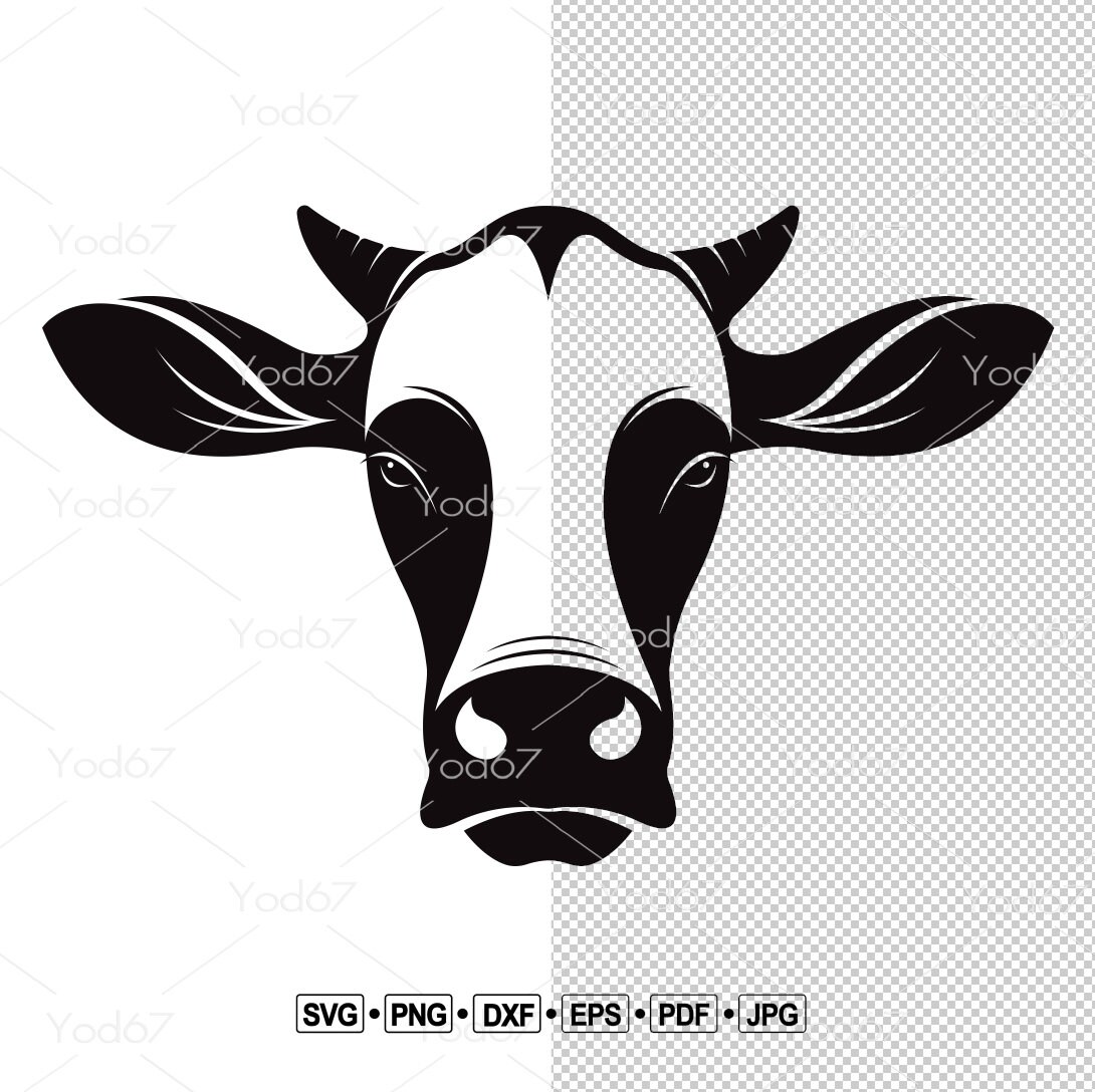 Cow SVG, Cow Face Png, Cow Head Vector Clipart Design, Svg Files for ...