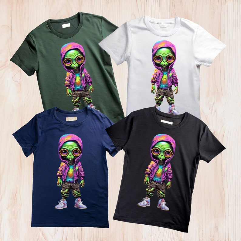 Alien Child Wears Clothes a Cool Hip Hop Style for Sublimation Printing ...