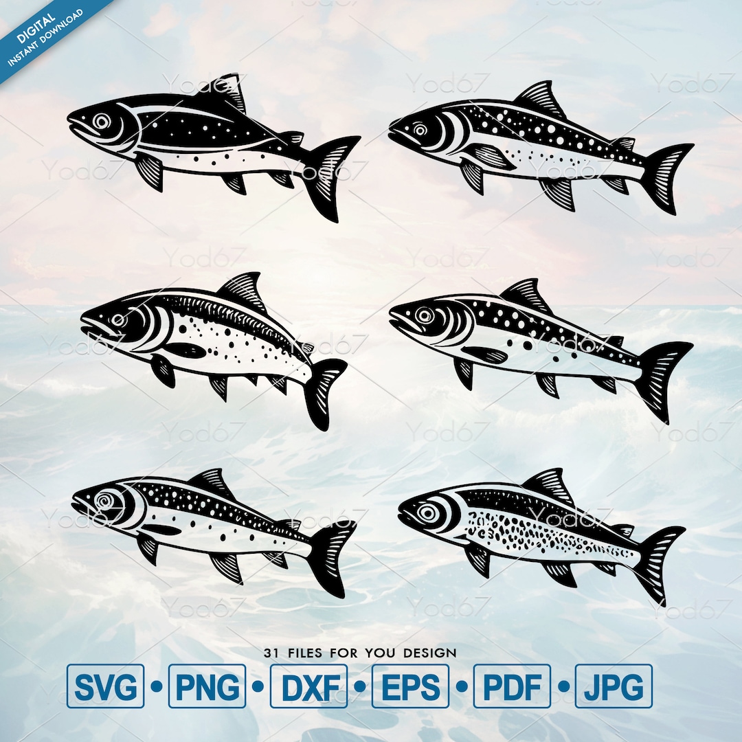Salmon SVG, Salmon Png, Svg Files for Cricut, Salmon Silhouette, Salmon ...