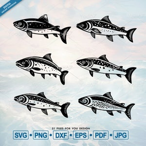 Salmon SVG, Salmon Png, Svg Files for Cricut, Salmon Silhouette, Salmon ...
