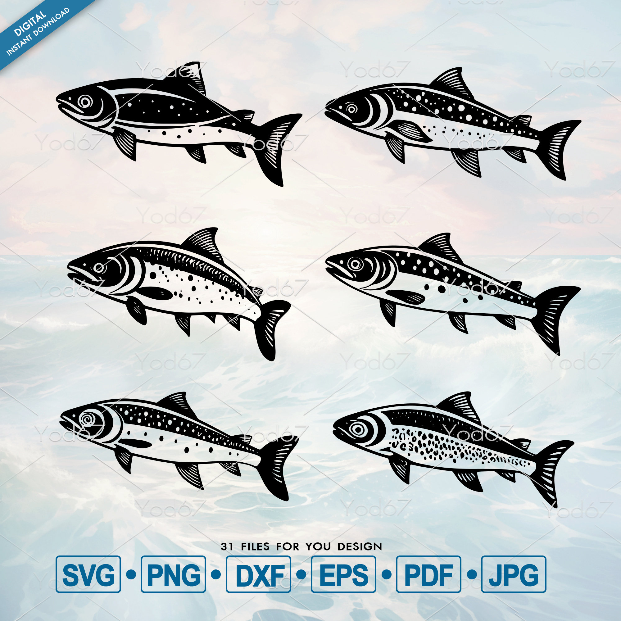Salmon SVG, Salmon Png, Svg Files for Cricut, Salmon Silhouette, Salmon ...