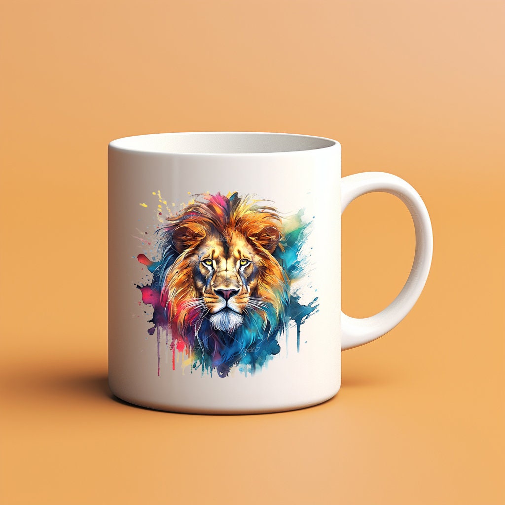Lion Png, Colorful Lion for Sublimation Printing, Lion Head T-shirt ...