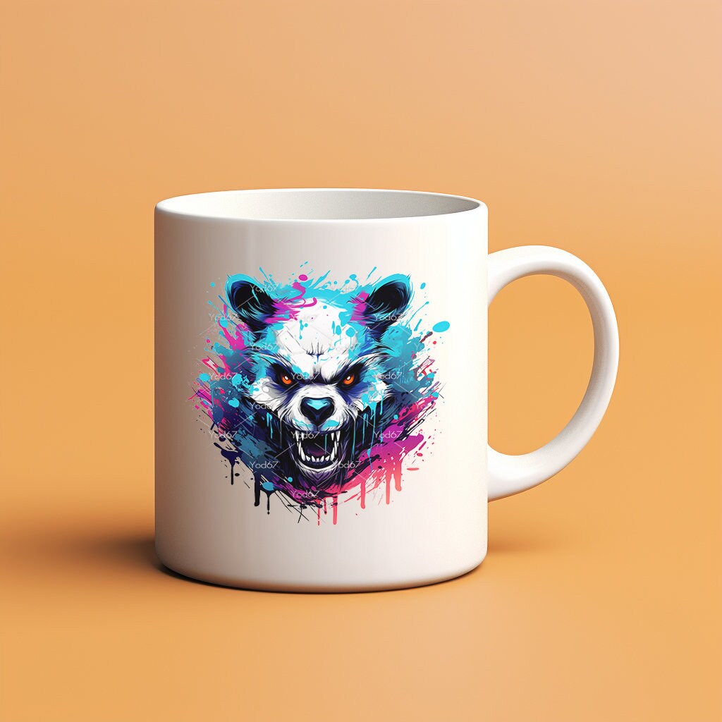 Panda Demon Png for Sublimation Printing, Panda Head T-shirt Design ...