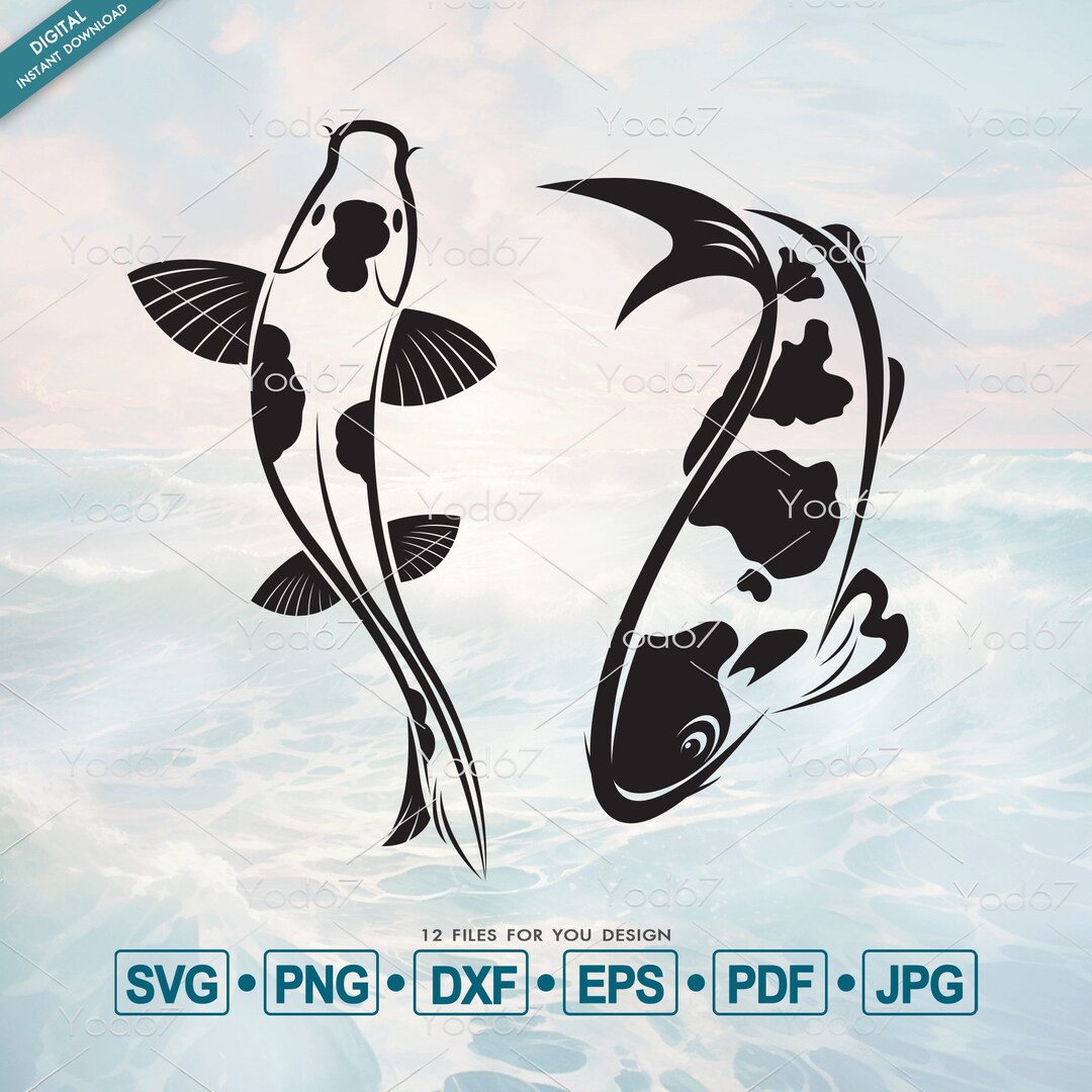 Koi Fish SVG, Koi Fish Png, Koi Cricut, Koi Carps Svg, Fish Pet, Carps ...
