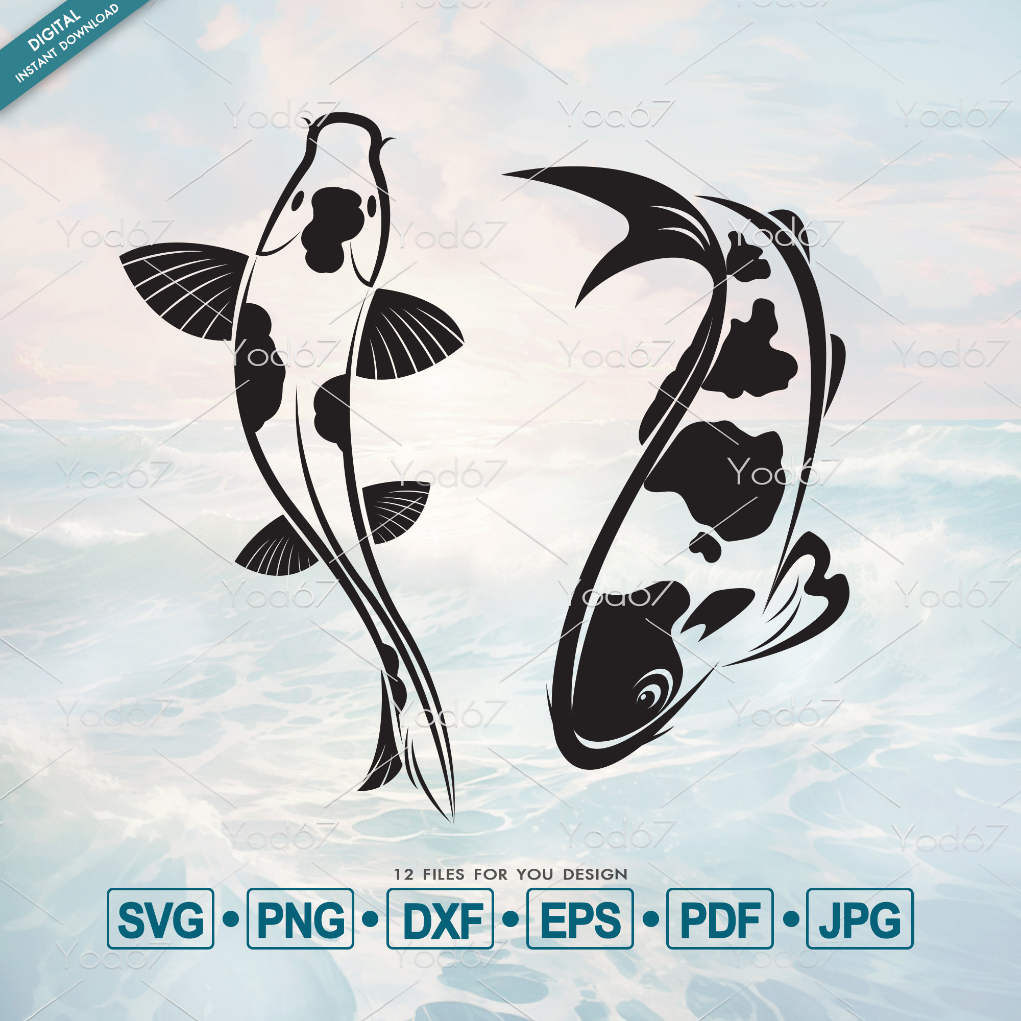 Koi Fish SVG, Koi Fish Png, Koi Cricut, Koi Carps Svg, Fish Pet, Carps ...