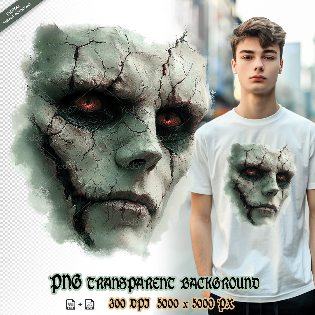 Scary Gothic Face Png, Spooky Face, Creepy Horror Face, Sublimation ...