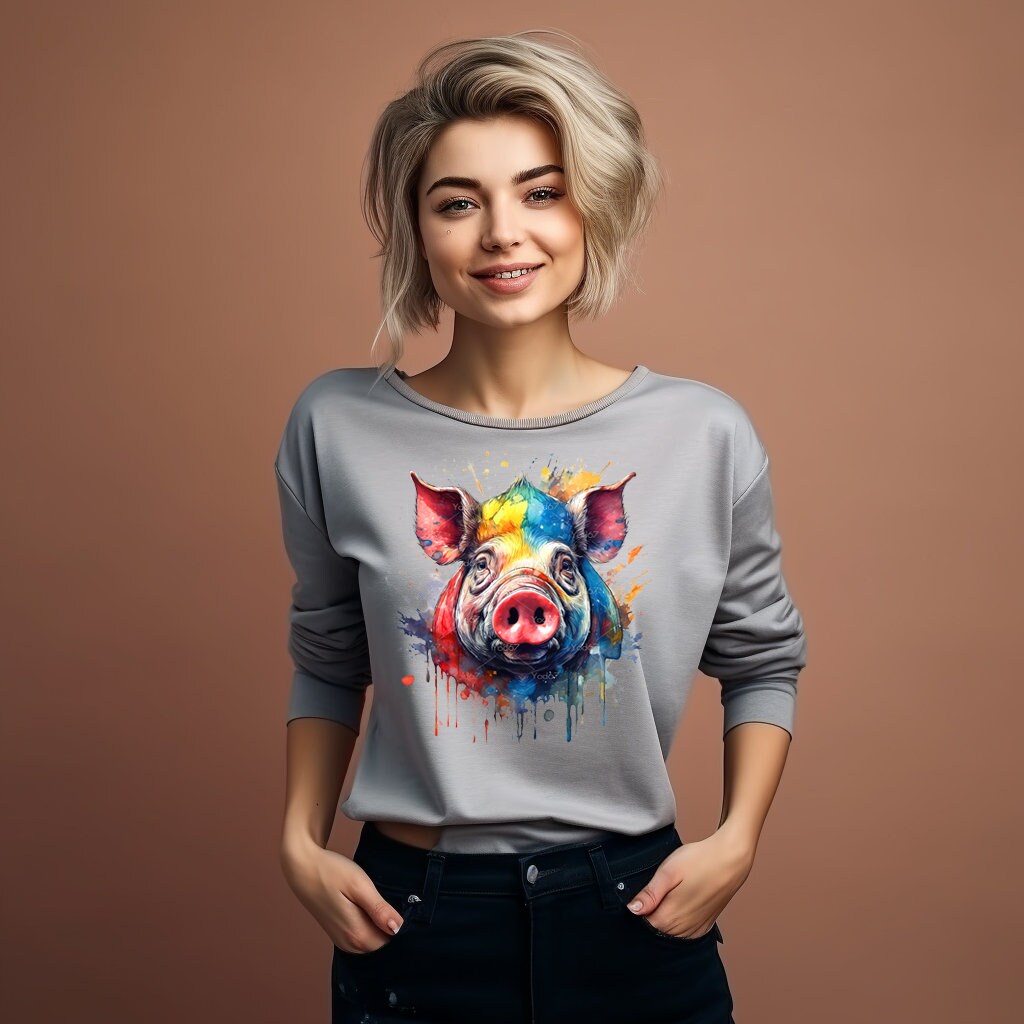 Pig Png, Pig Head Clipart for Sublimation Printing, Pig T-shirt Design ...