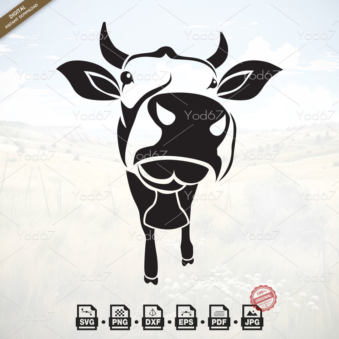 Cow SVG, Cow Png, Cut File Cow for Cricut, Cow Silhouette. Cow Vector ...