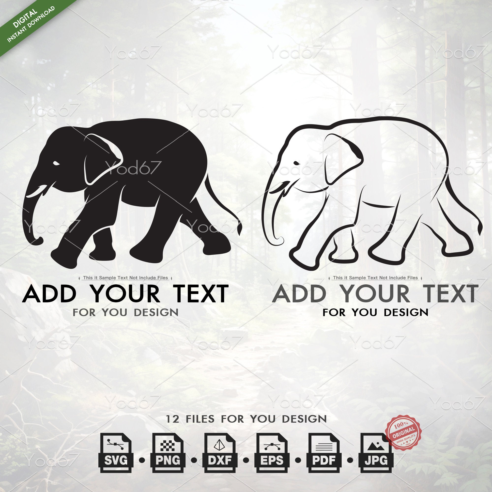 Elephant SVG, Elephant Png, Cut File Elephant for Cricut, Elephant ...