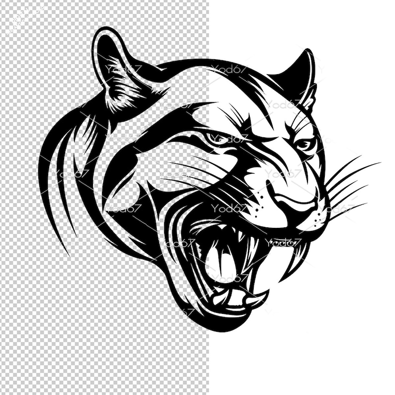 Puma Vector Clipart Design SVG PNG EPS Dxf Pdf, Angry Puma Svg, Svg ...