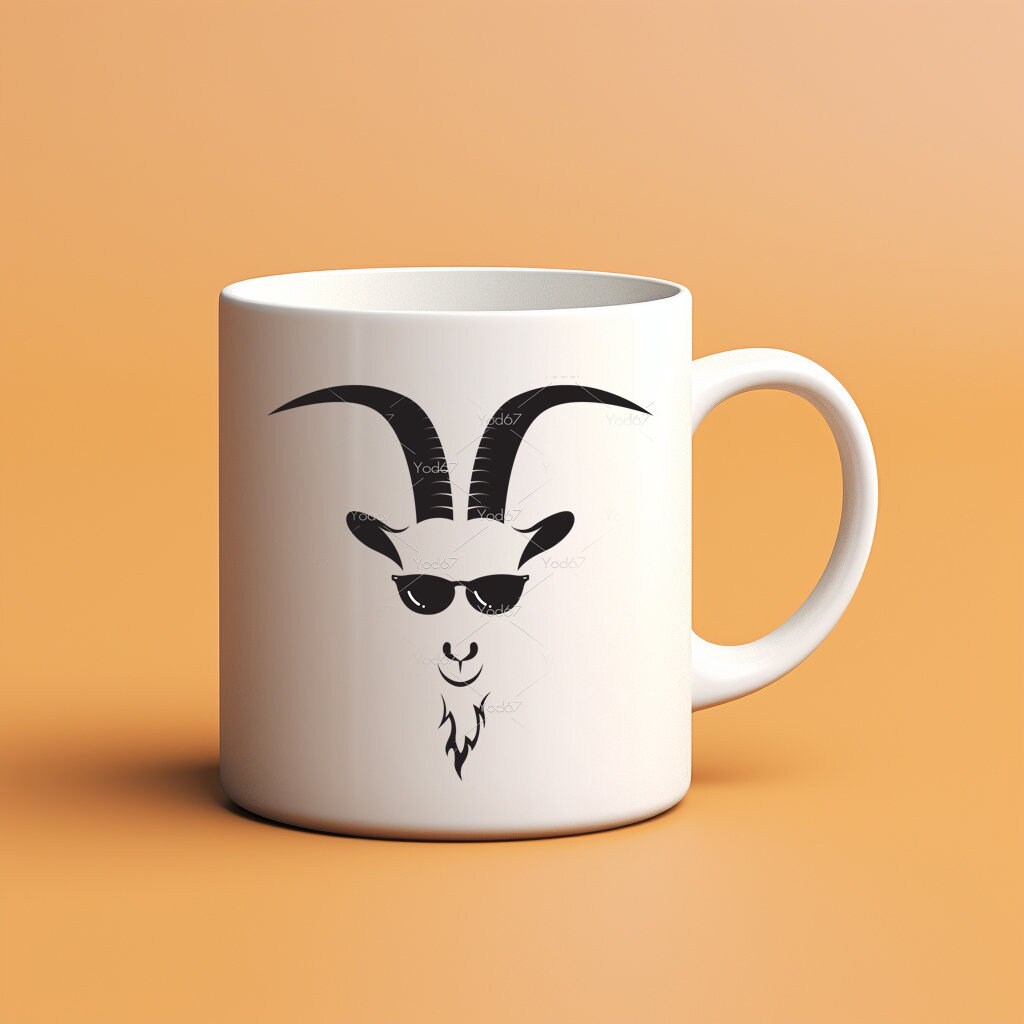 Goat Wearing Sunglasses SVG, PNG, Dxf, Eps, Dpf, Goat Head Vector ...