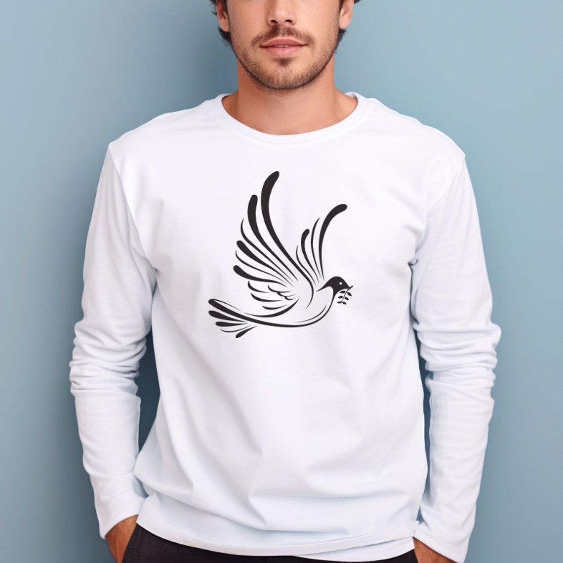 Dove of Peace Svg, Pigeon Flying SVG, Flying Dove With Branch, Peace ...