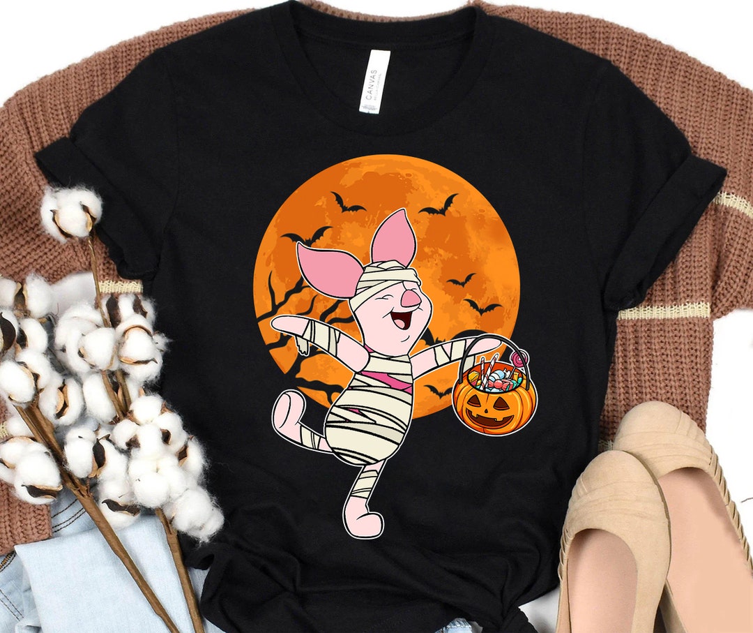 Disney Winnie the Pooh Mummy Piglet Halloween Moon Shirt, Piglet ...