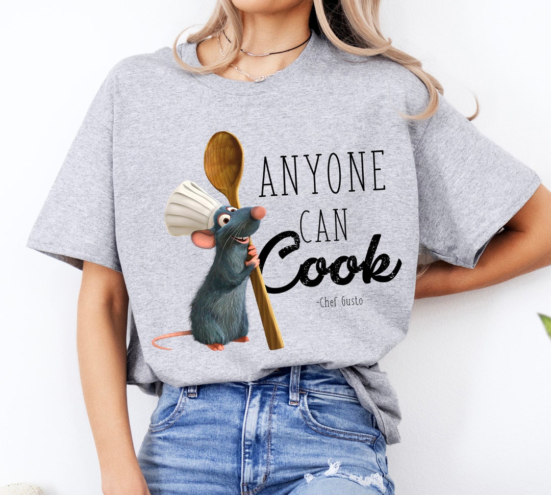 Disney Pixar Ratatouille Remy Anyone Can Cook Quote T-shirt, Family ...
