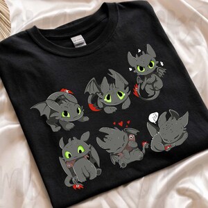 How to Train Your Dragon Toothless Pose Shirt, Cute Toothless Emotions ...