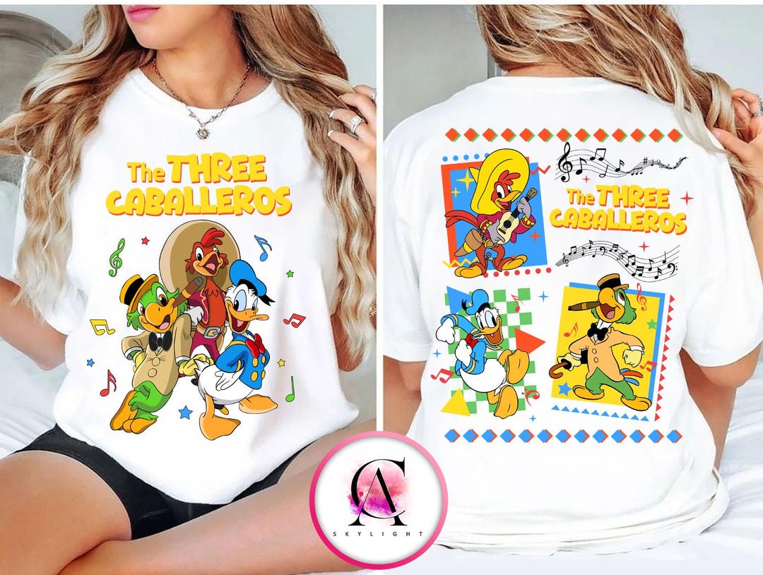 2-sided Disney the Three Caballeros Shirt, Donald Duck José Carioca ...