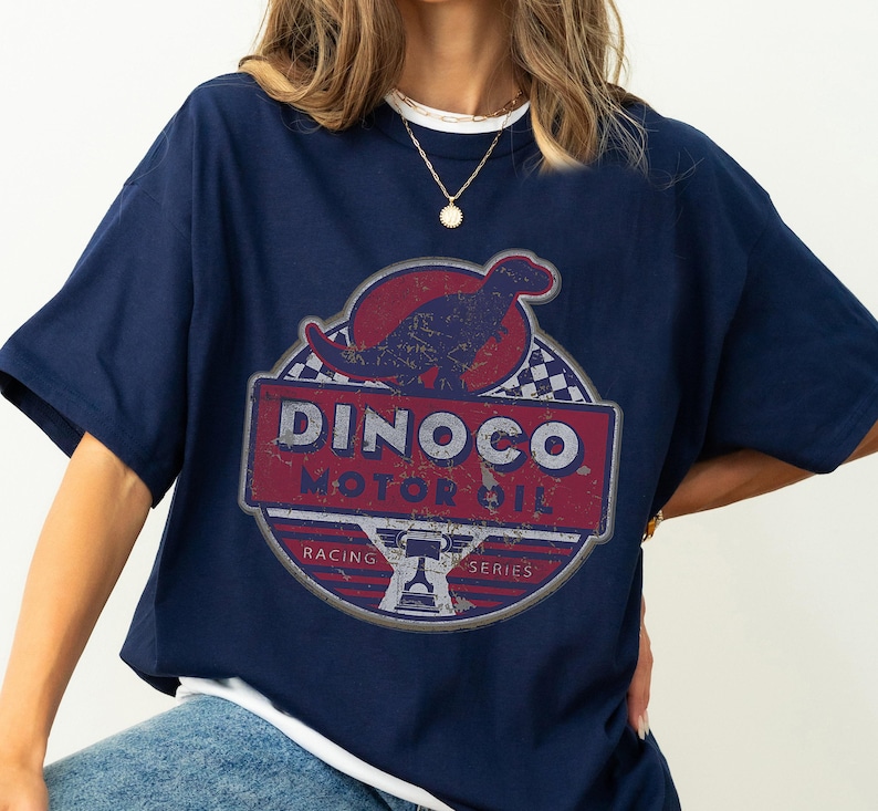 Disney Pixar Cars Dinoco Motor Oil Faded Sign T-shirt, Magic Kingdom ...