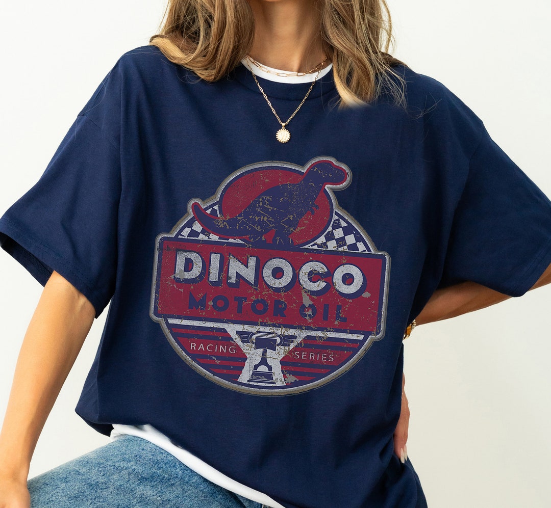 Disney Pixar Cars Dinoco Motor Oil Faded Sign T-shirt, Magic Kingdom ...