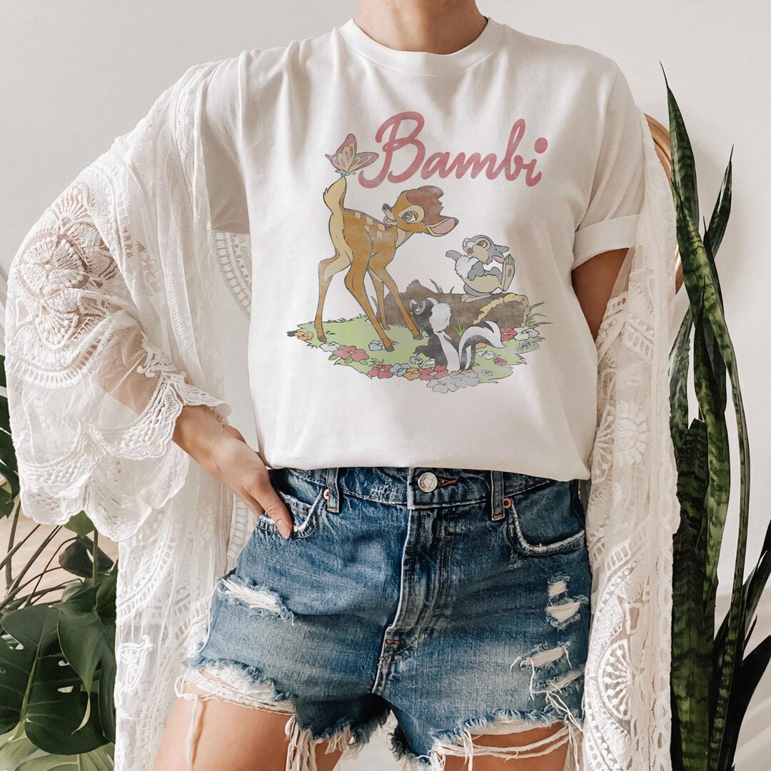 Disney Bambi Vintage Group Shot Logo T-shirt, Bambi Portrait, Magic ...