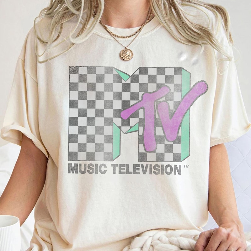 Mtv Checkered Tshirt - Etsy