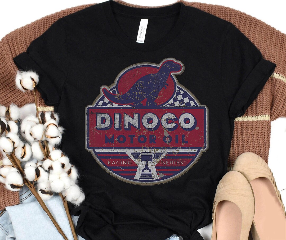 Disney Pixar Cars Dinoco Motor Oil Faded Sign T-shirt, Magic Kingdom ...