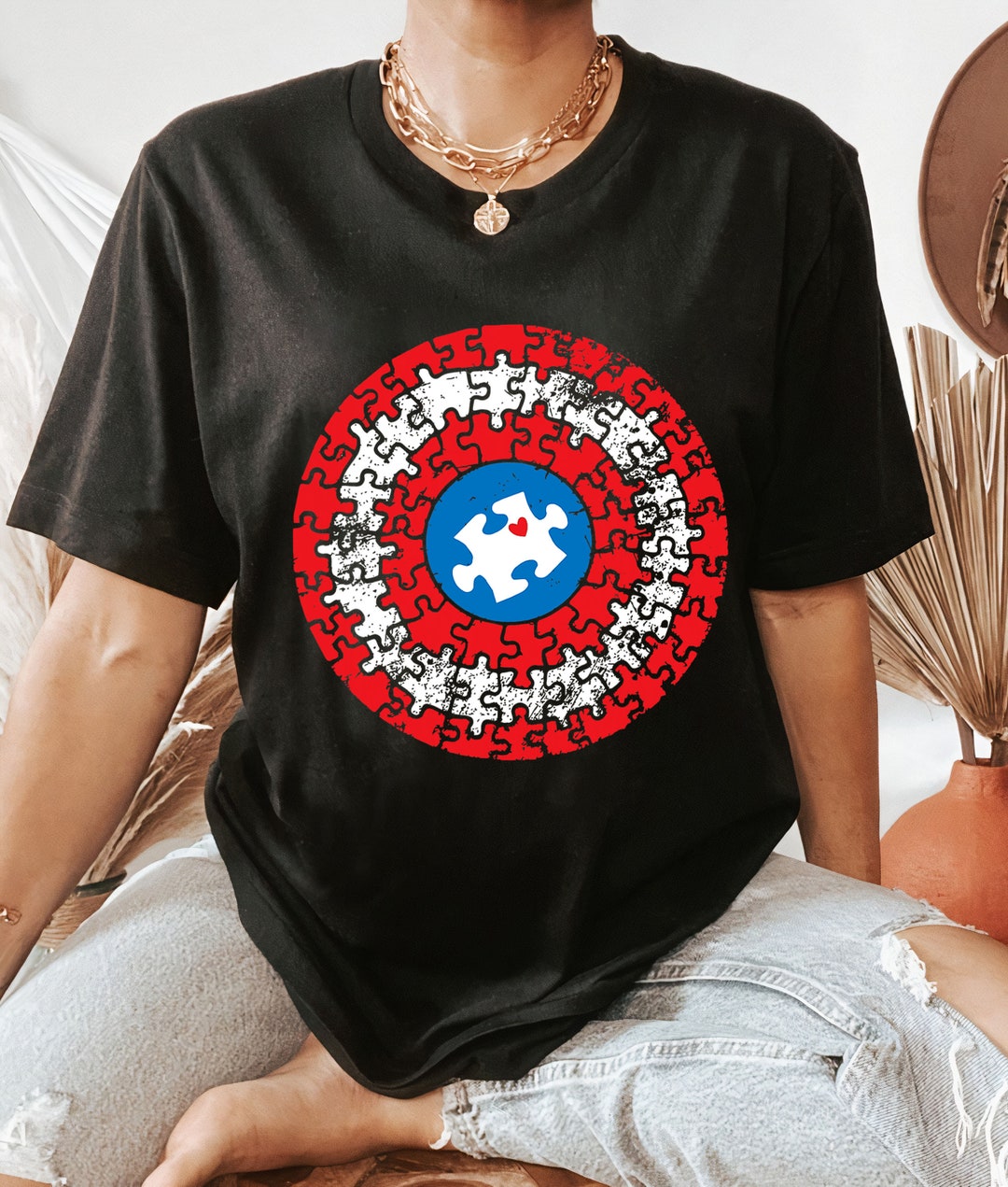 Marvel Captain Autism Puzzle Superhero Shield Shirt,autism Awareness ...