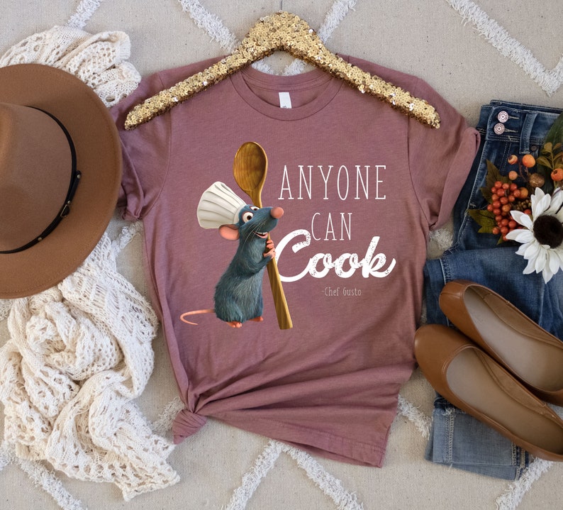 Disney Pixar Ratatouille Remy Anyone Can Cook Quote T-shirt - Etsy