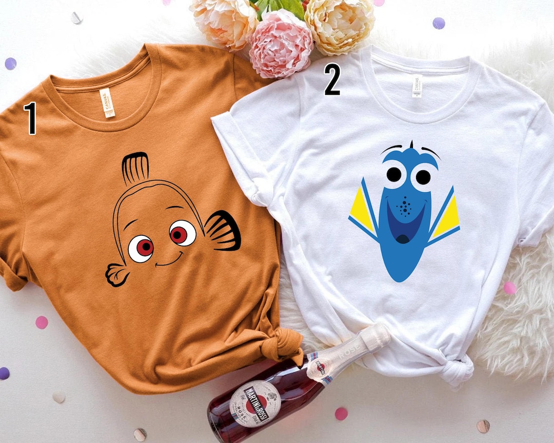 Disney Finding Nemo Group Big Face Costume Shirts, Nemo Dory Marlin ...