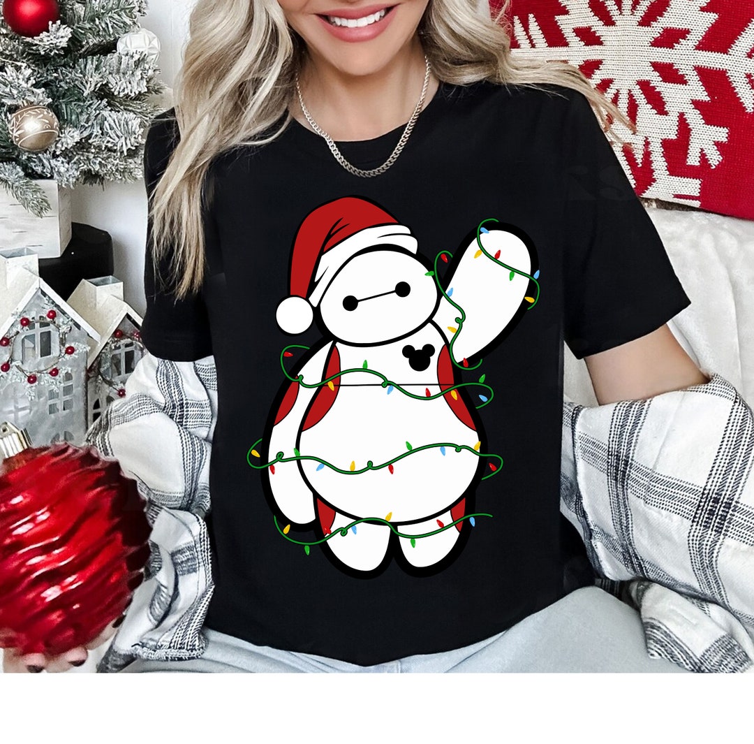 Disney Big Hero Santa Baymax Christmas Lights Shirt, Disneyland Family ...