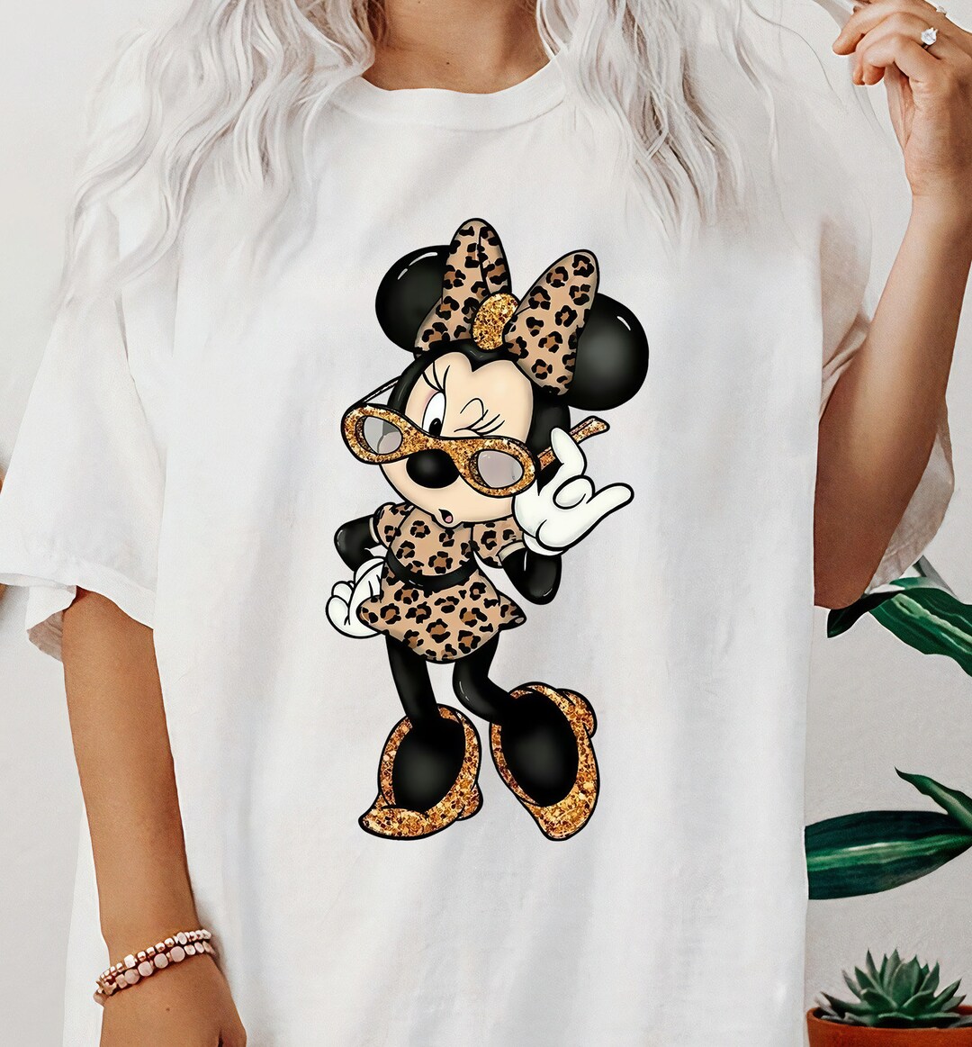 Disney Mickey and Friends Minnie Mouse Leopard Bow and Leopard - Etsy