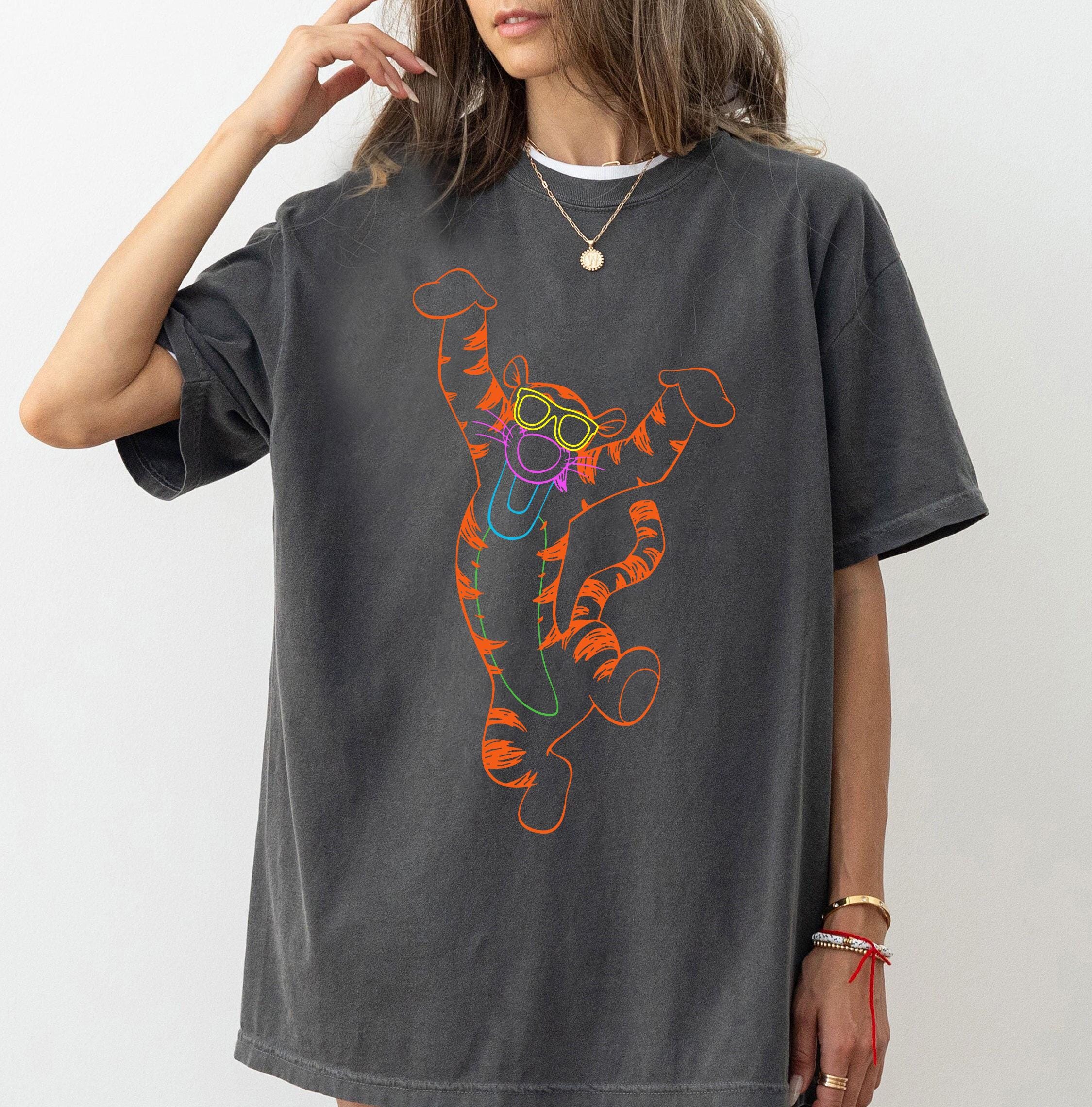 Disney Neon Winnie the Pooh Characters Shirt, Pooh Eeyore Tigger Piglet ...