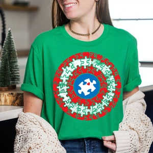 Marvel Captain Autism Puzzle Superhero Shield Shirt,autism Awareness ...