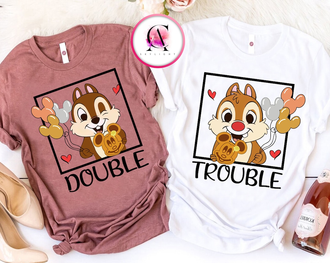 Disney Chip N Dale Double Trouble Shirt, Disney Valentine Couple ...