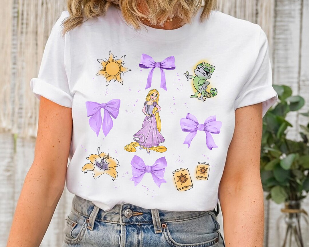 Disney Tangled Princess Rapunzel and Pascal Coquette Bows Shirt ...