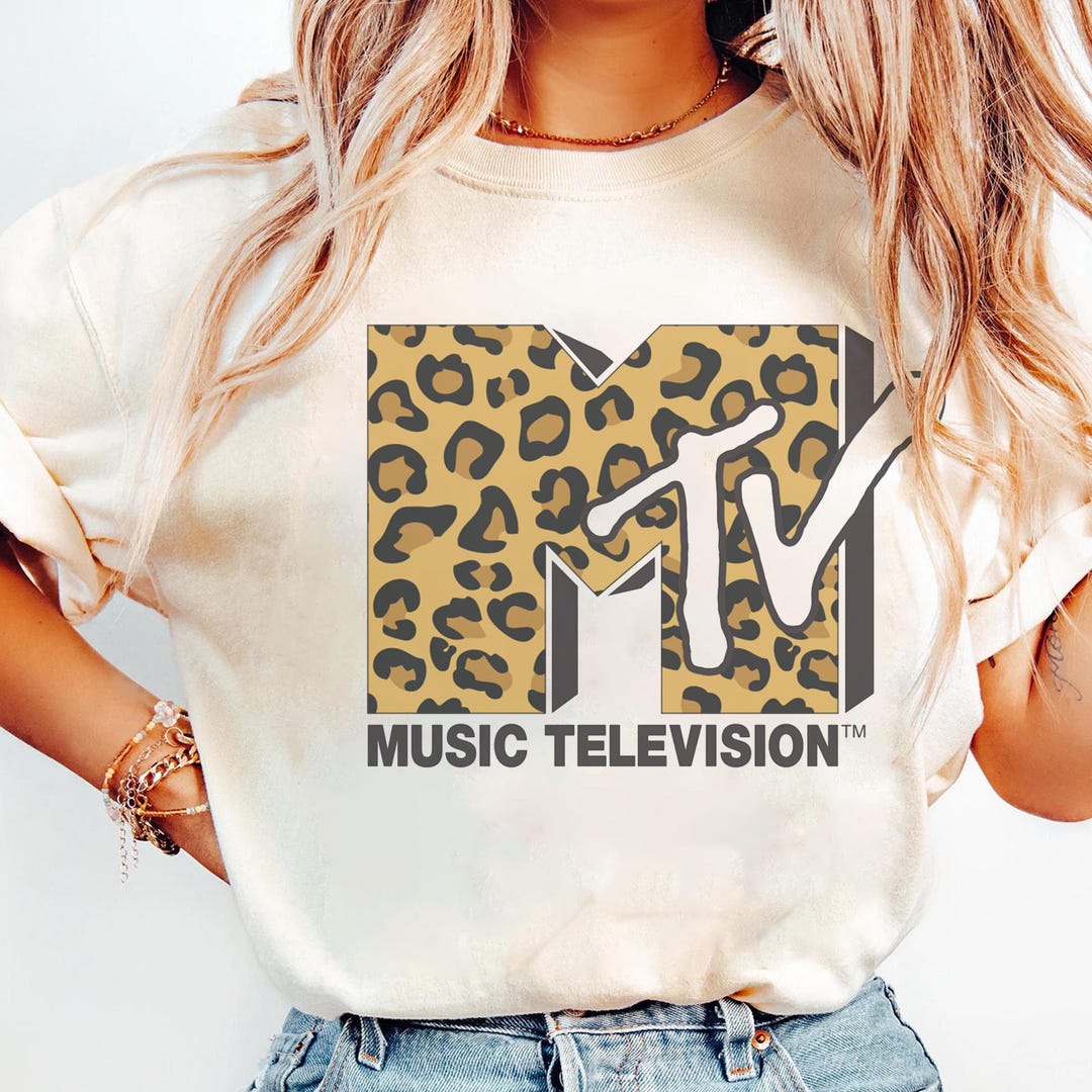 Classic MTV Leopard Logo T-shirt, Music Television MTV Logo Tee, Retro ...