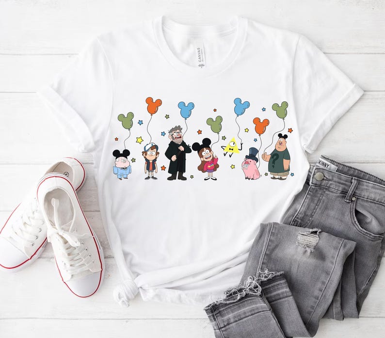 Disney Gravity Falls Mickey Balloons Birthday T-shirt, Disney Channel ...