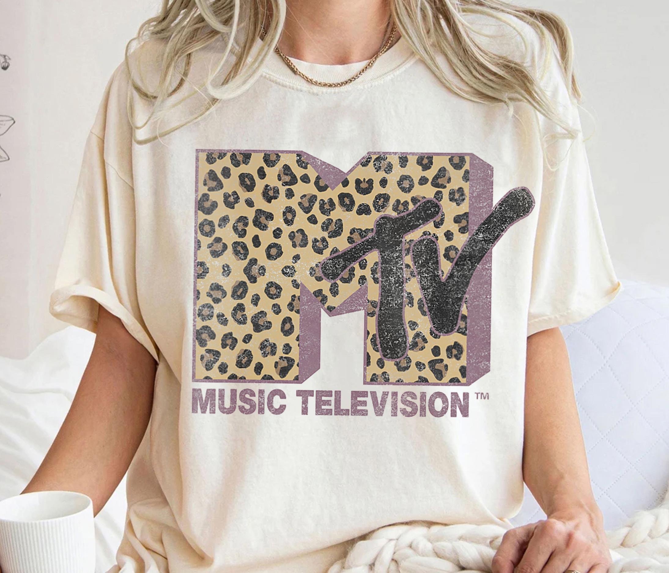 Womens MTV Classic Leopard Print Bold Logo Shirt, Music Television MTV ...