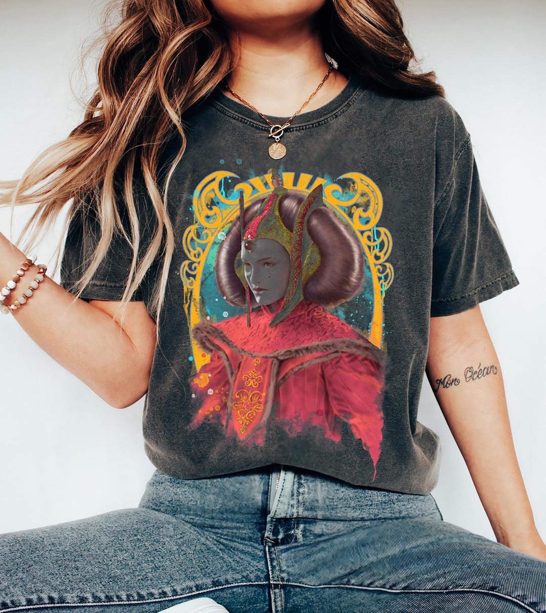 Star Wars Padme Amidala Regal Portrait Graphic T-shirt, Star Wars Fan ...