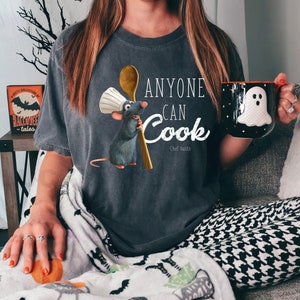 Disney Pixar Ratatouille Remy Anyone Can Cook Quote T-shirt, Family ...