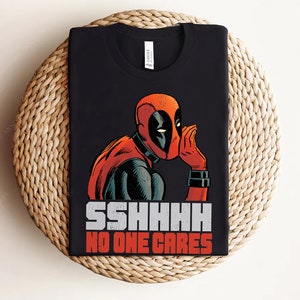Marvel Deadpool Shhhh No One Cares Vintage Logo T-shirt, Marvel ...