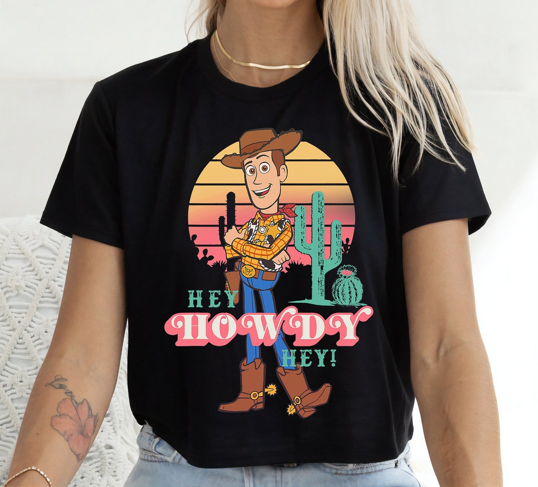 Disney Pixar Toy Story 4 Woody Hey Howdy Hey Retro Portrait T-shirt ...