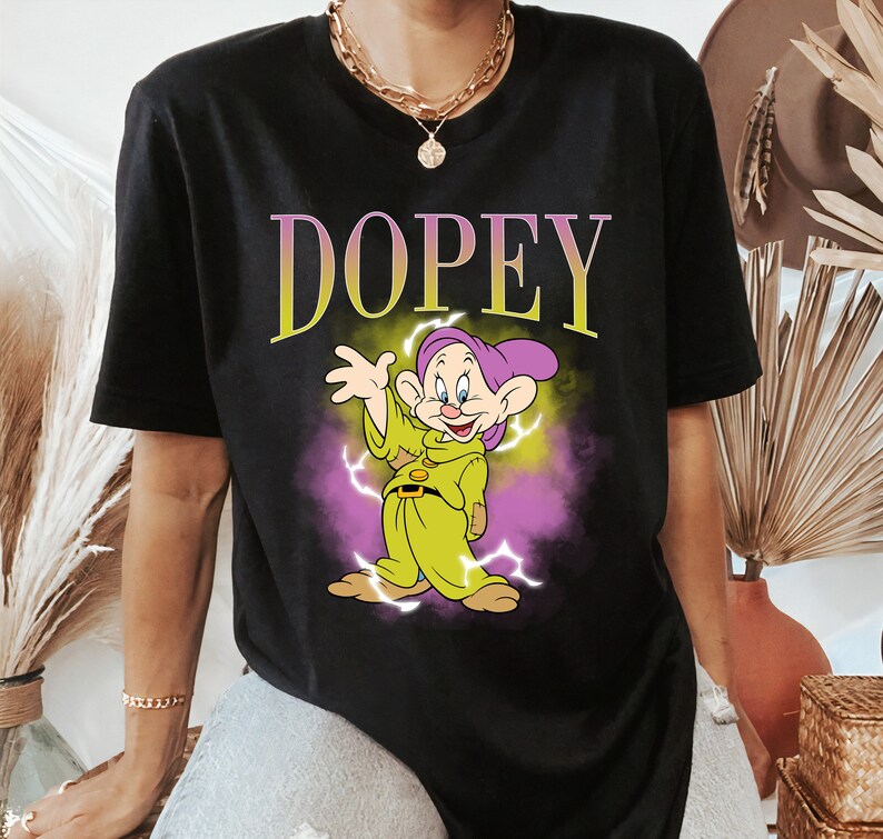 Retro Disney Grumpy and Dopey Dwarf 90s Portrait T-shirt - Etsy