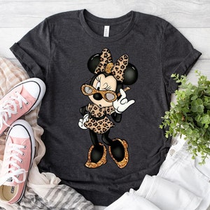 Disney Mickey and Friends Minnie Mouse Leopard Bow and Leopard - Etsy