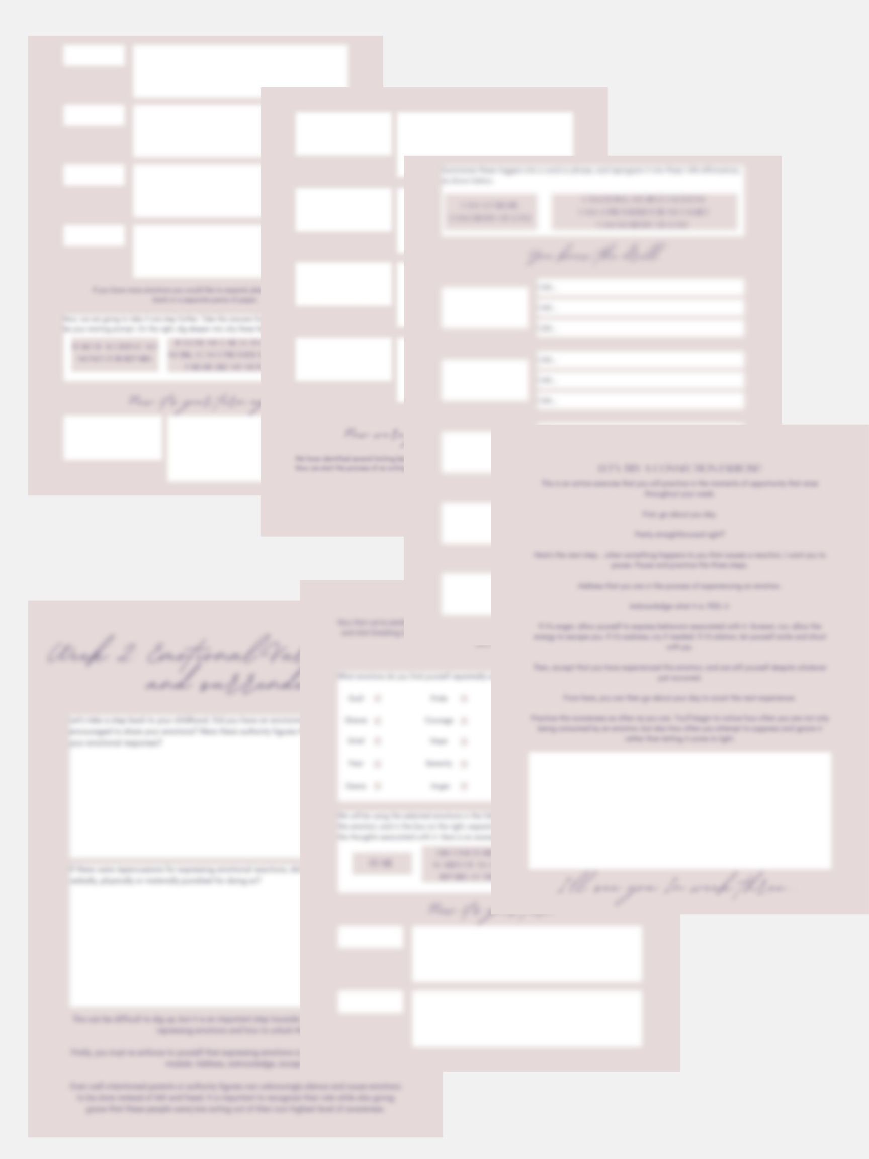 Emotional Vulnerability and Surrender - Self Growth Worksheets - Etsy