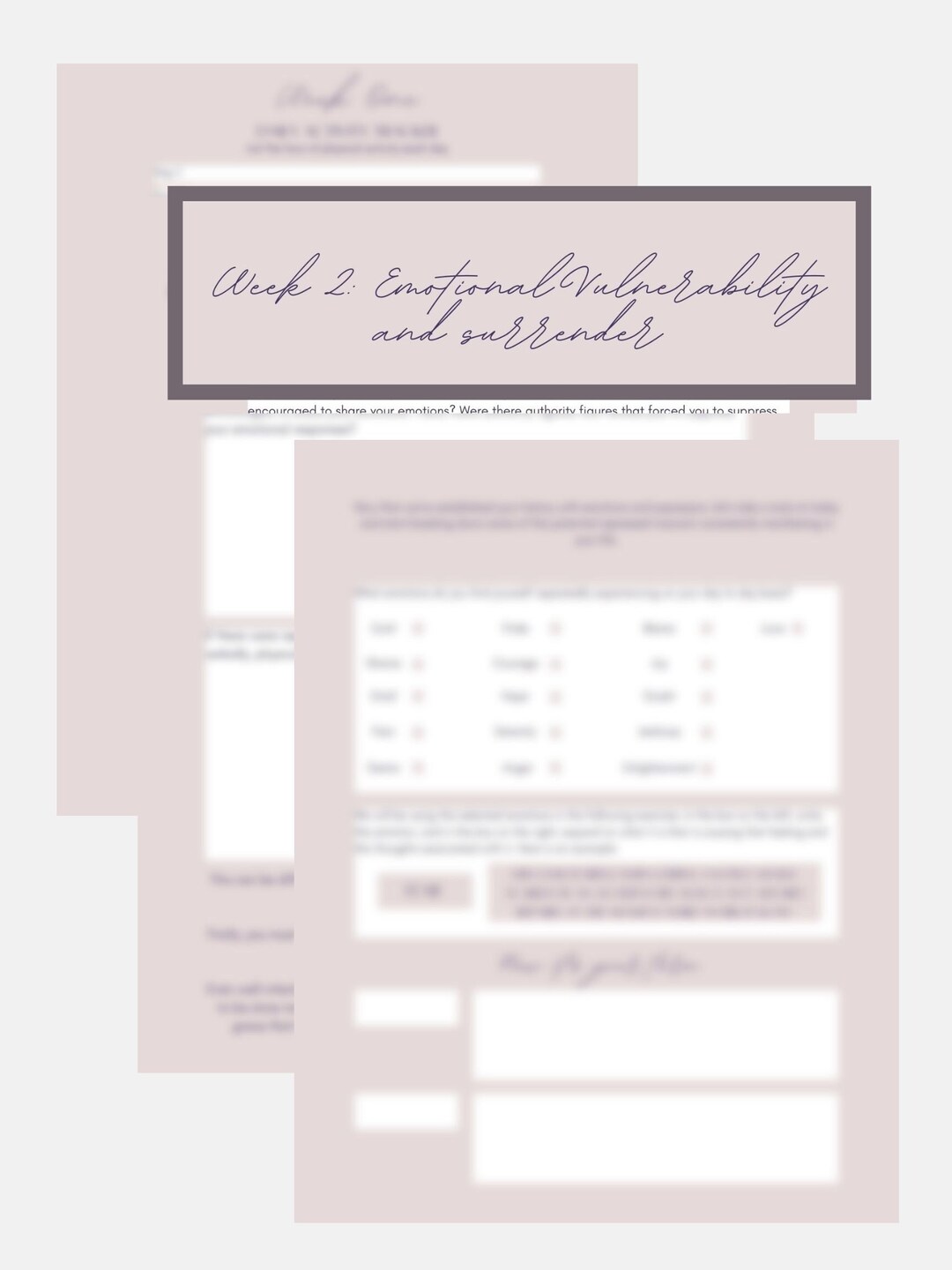 Emotional Vulnerability and Surrender - Self Growth Worksheets - Etsy