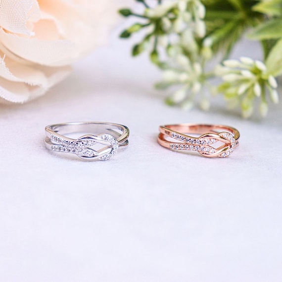 Mother Daughter Love Knot Ring sterling Silver Ring infinity Friendship Promise Ring ring for Mom Daughter Friend birthday Gift for Her Etsy