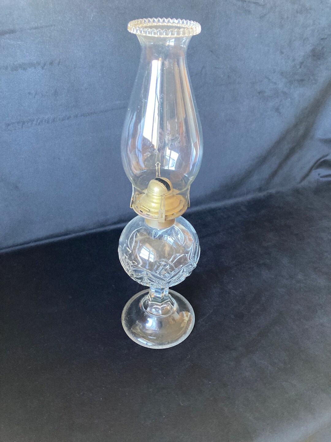 Pressed Glass Oil Lamp Double Arch Pattern - Etsy