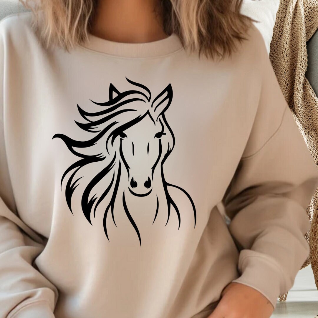 Horse Head Sweatshirt, Horse Sweatshirt, Gift for Horse Lover, Cowgirl ...